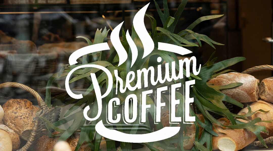 Coffee Shop Decal Commercial Decal Fresh Coffee Cafe Sign Window Decal ...