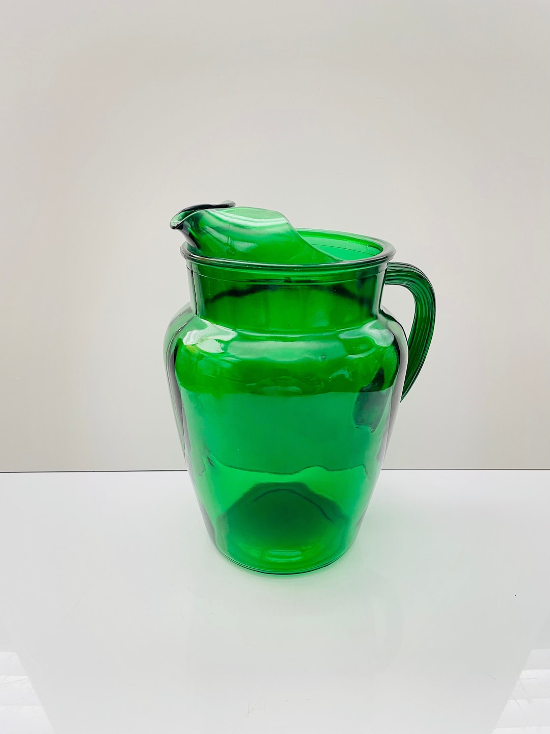 Vintage Emerald Green Glass Pitcher by Anchor Hocking Drinkware ...