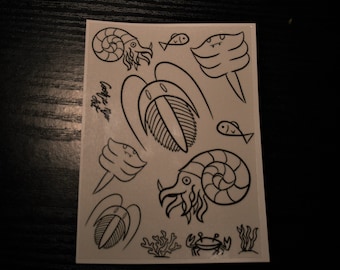 Trilobite Temporary Tattoo Sticker set of 2 - Etsy