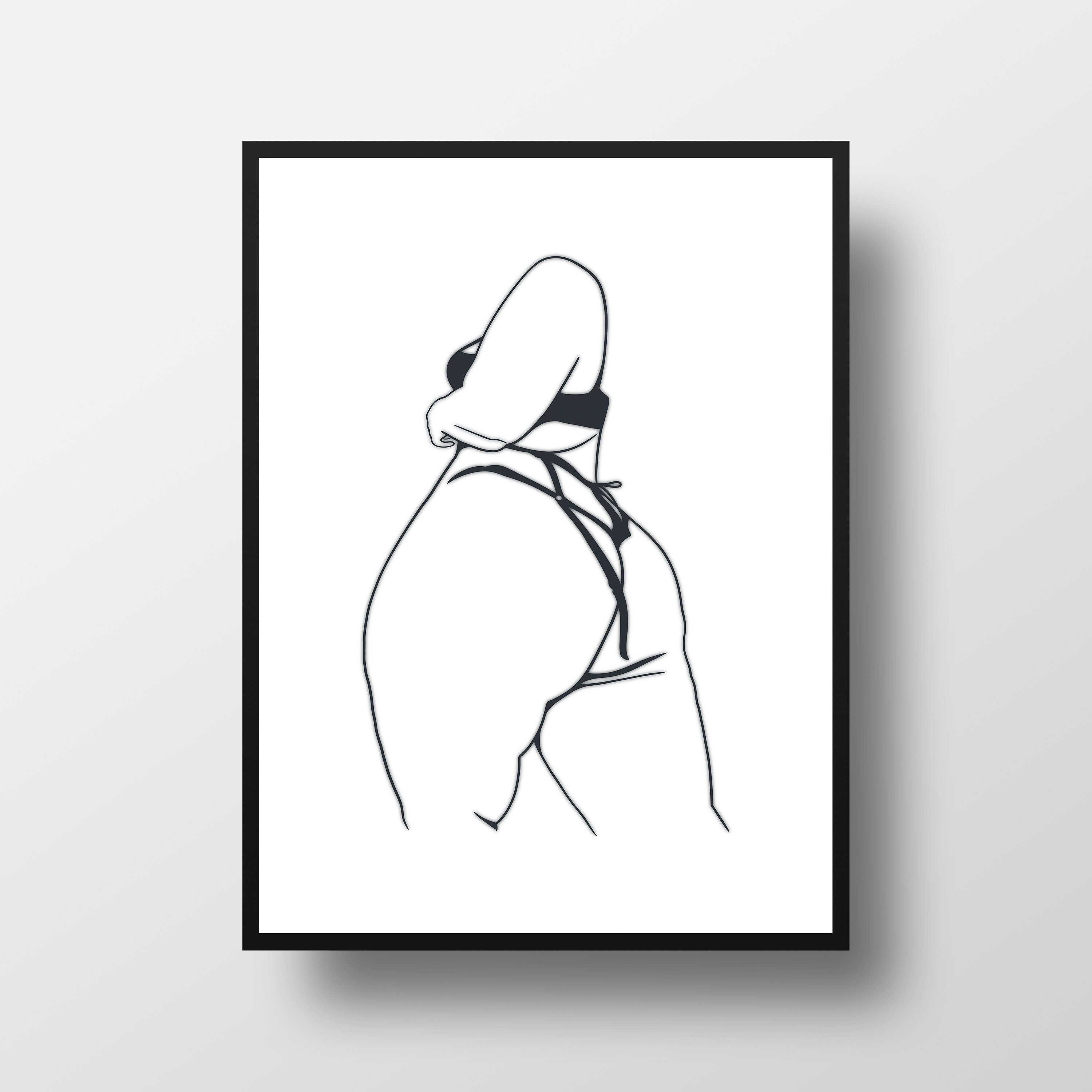 Printable Booty Art Woman Line Art Print Big Girl Wall Art - Etsy UK