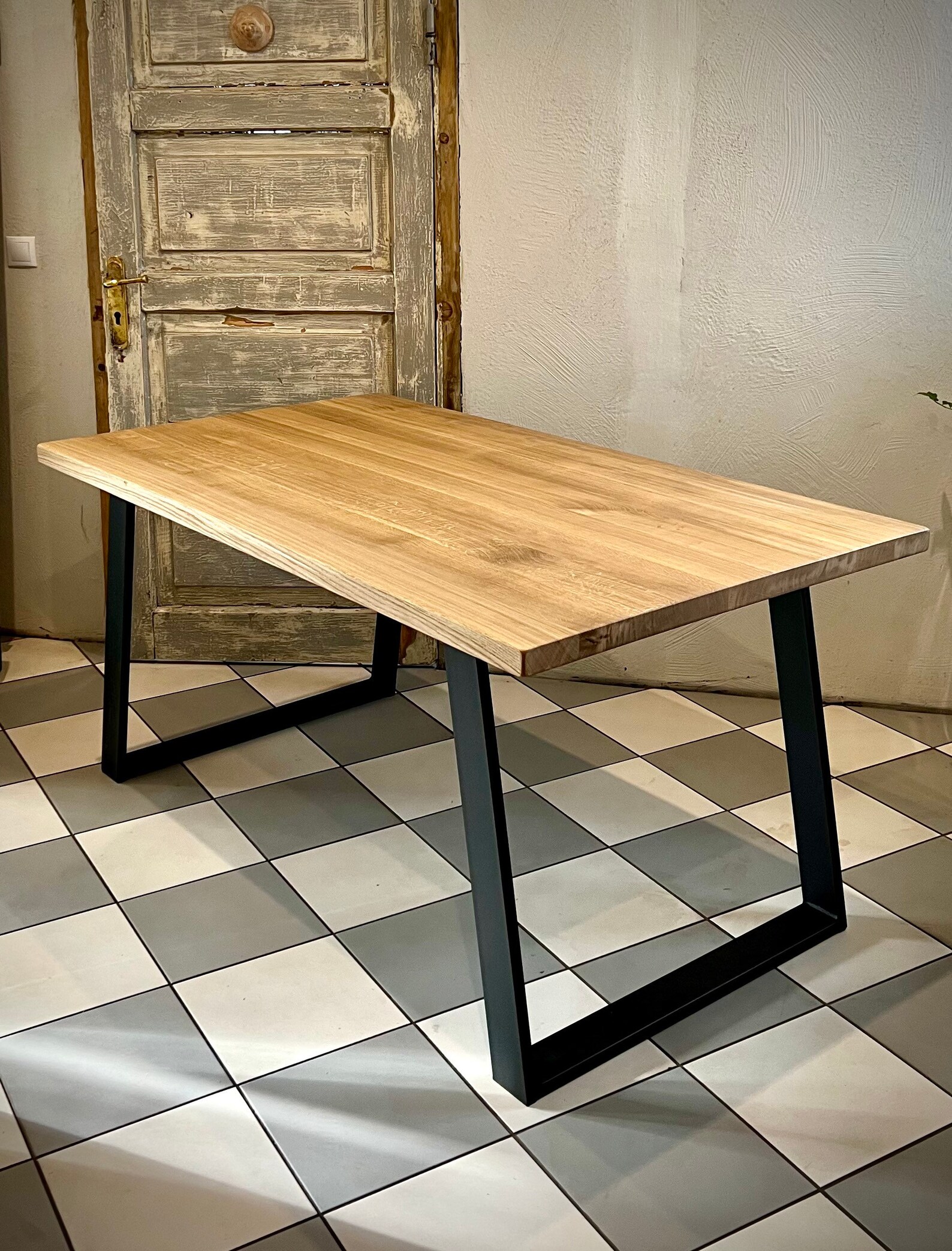 Solid Oak Dine Table Farmhouse Oak Slab Table Oak Solid - Etsy