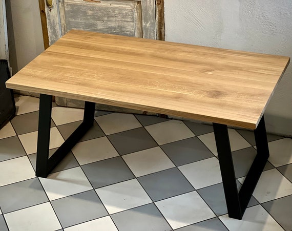Solid Oak Dine Table Farmhouse Oak Slab Table Oak Solid | Etsy