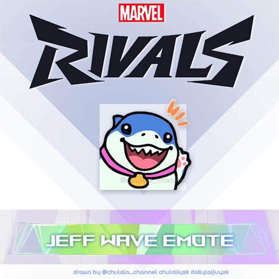 Jeff the Shark Wave Hello [ MARVEL RIVALS ] Sanrio Inspired Emote for ...