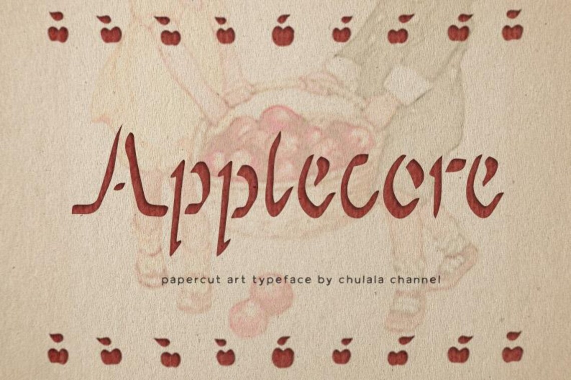 Applecore - Cottagecore Script Paper Cutout Art Font - Etsy