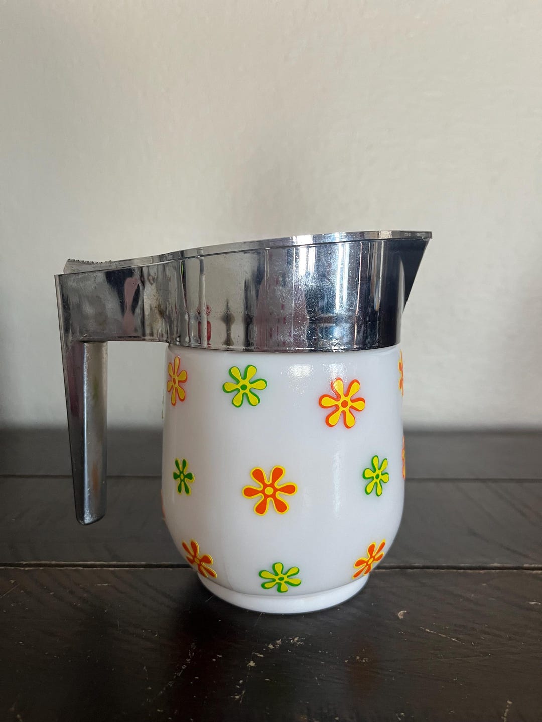Vintage Gemco Creamer With Groovy Flower Decals - Etsy