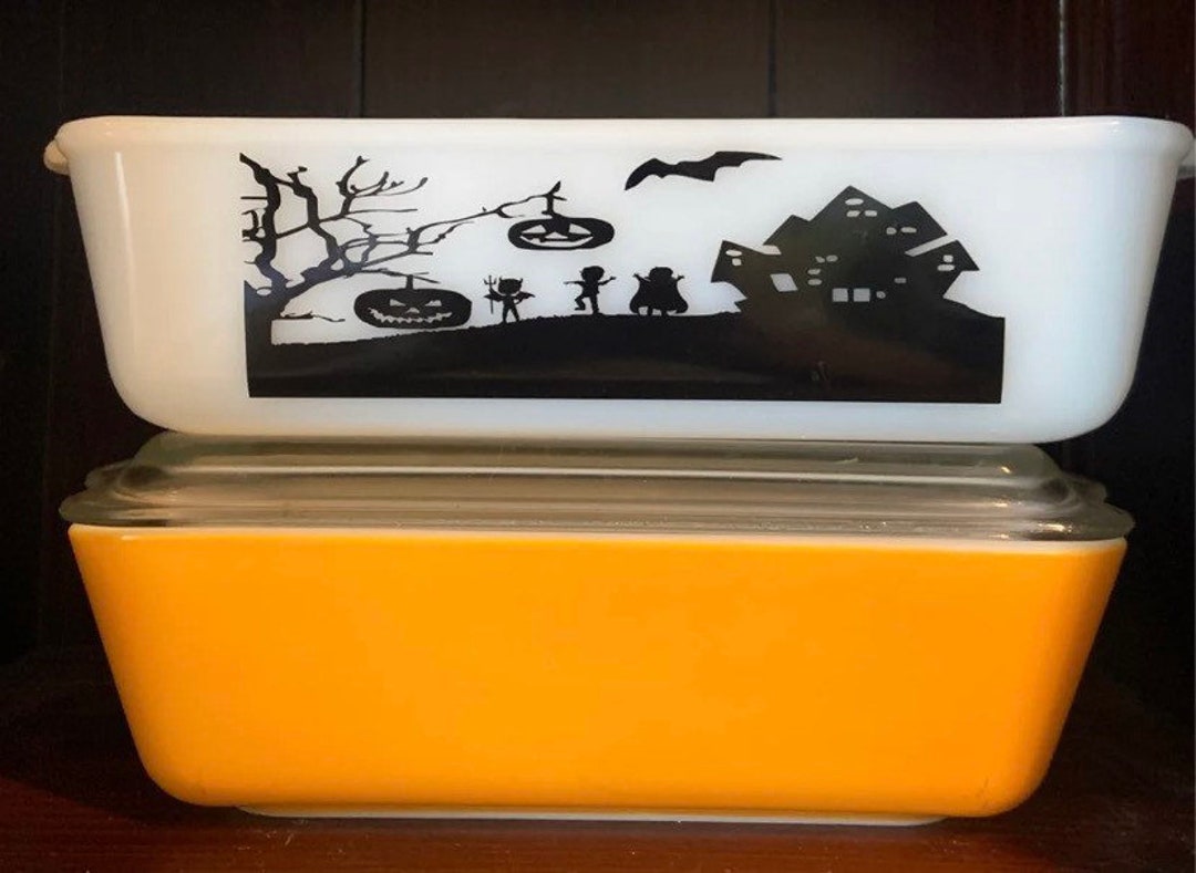 Halloween Haunted House Trick or Treaters Pyrex Decal - Etsy