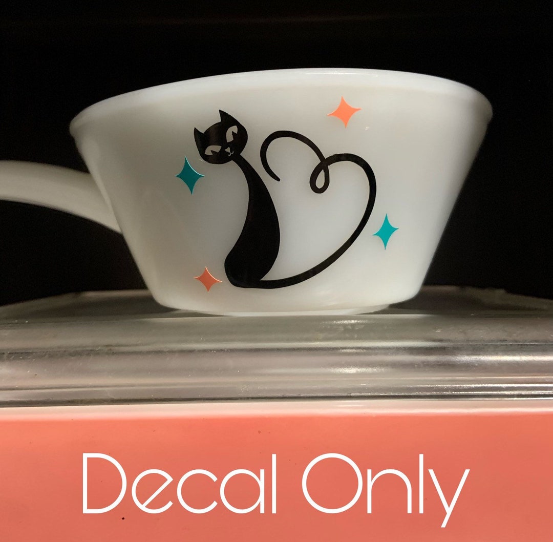 MCM Cute Cat Pyrex Decal - Etsy