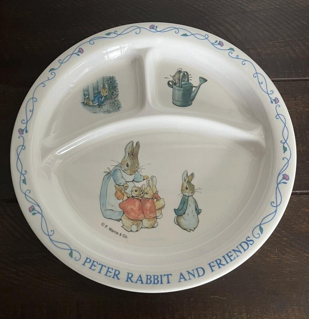 Vintage Peter Rabbit and Friends Divided Plate Melamine by Eden - Etsy