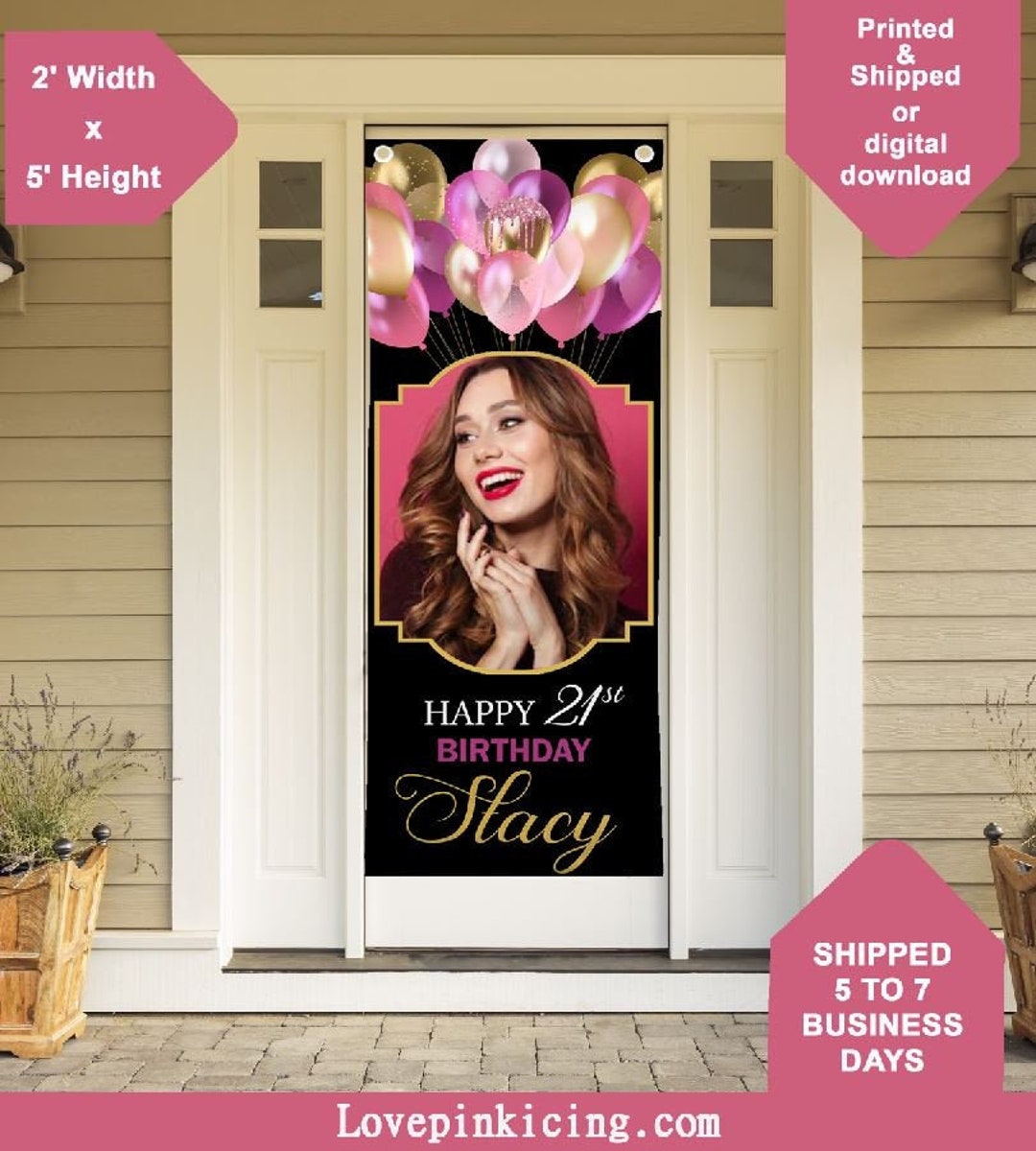 Birthday Door Banner, Birthday Photo Door Banner, 21st Birthday Door ...