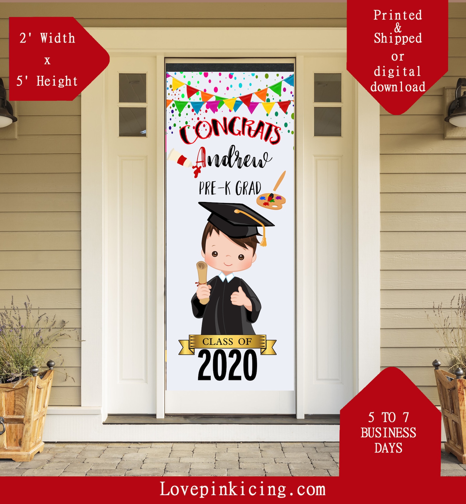 Kindergarten Graduation Sign - Graduation Door Banner - Class of 2023 ...