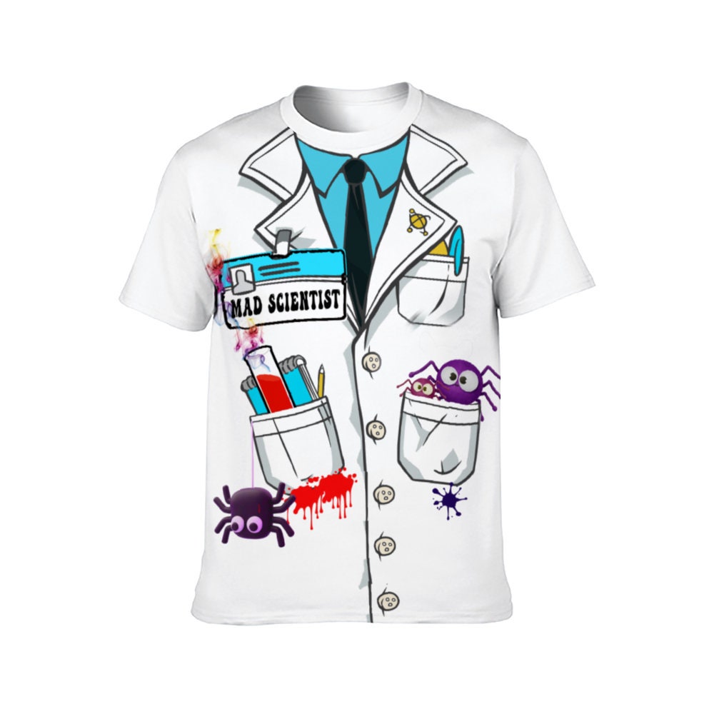 Funny Halloween Cute Mad Scientist Lab Coat T-shirt, Halloween Science ...
