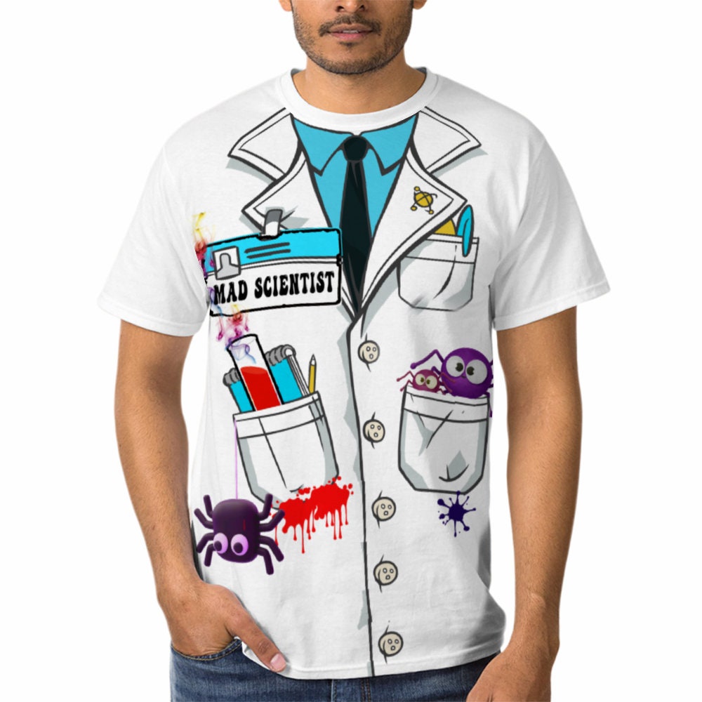 Funny Halloween Cute Mad Scientist Lab Coat T-shirt, Halloween Science ...