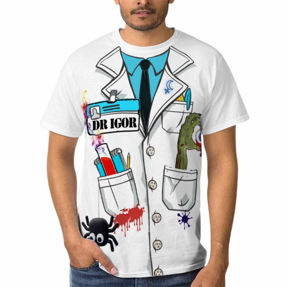 Funny Halloween Mad Scientist Lab Coat T-shirt, Halloween Science ...