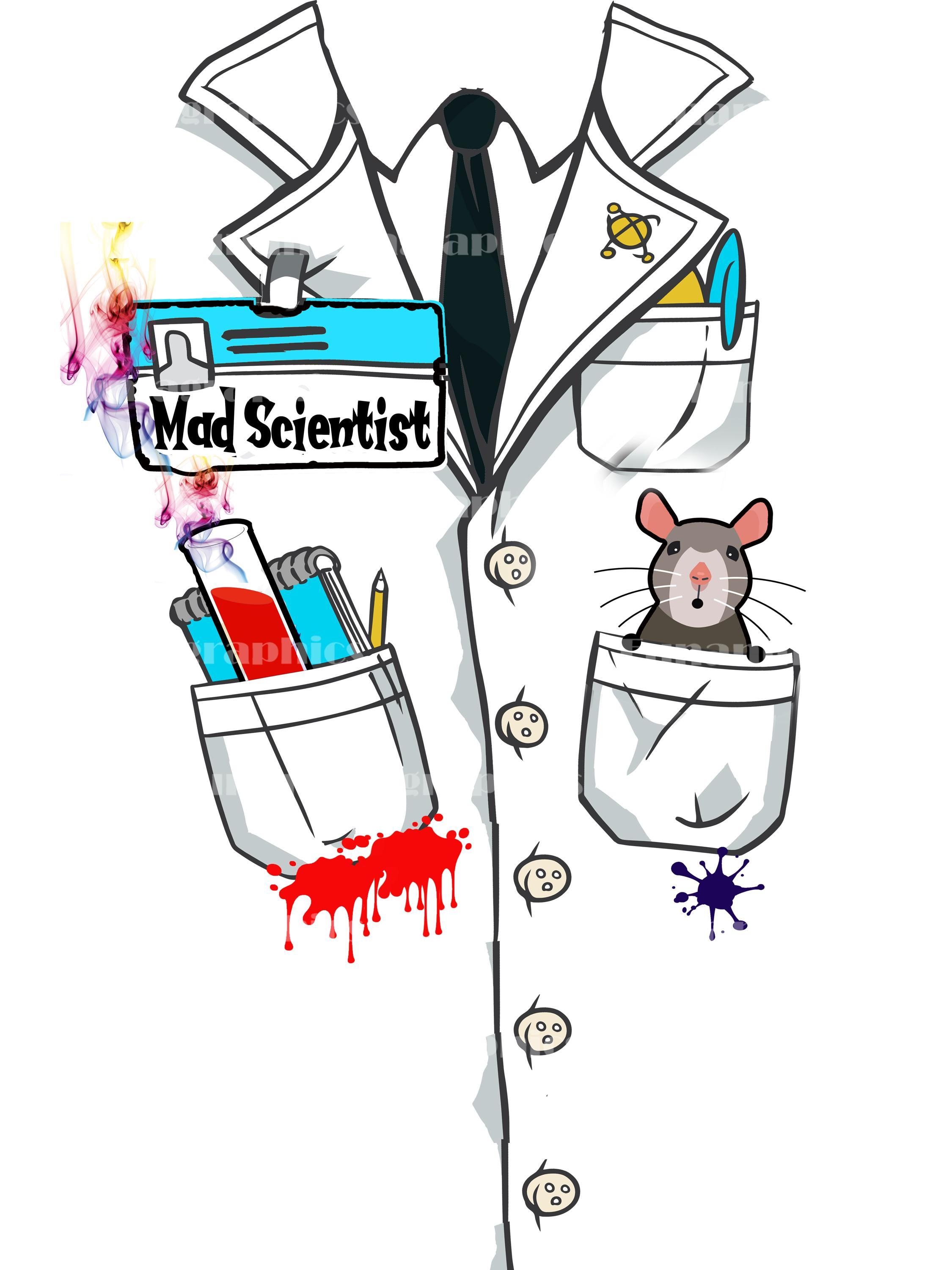 Mad Scientist Lab Coat Cartoon