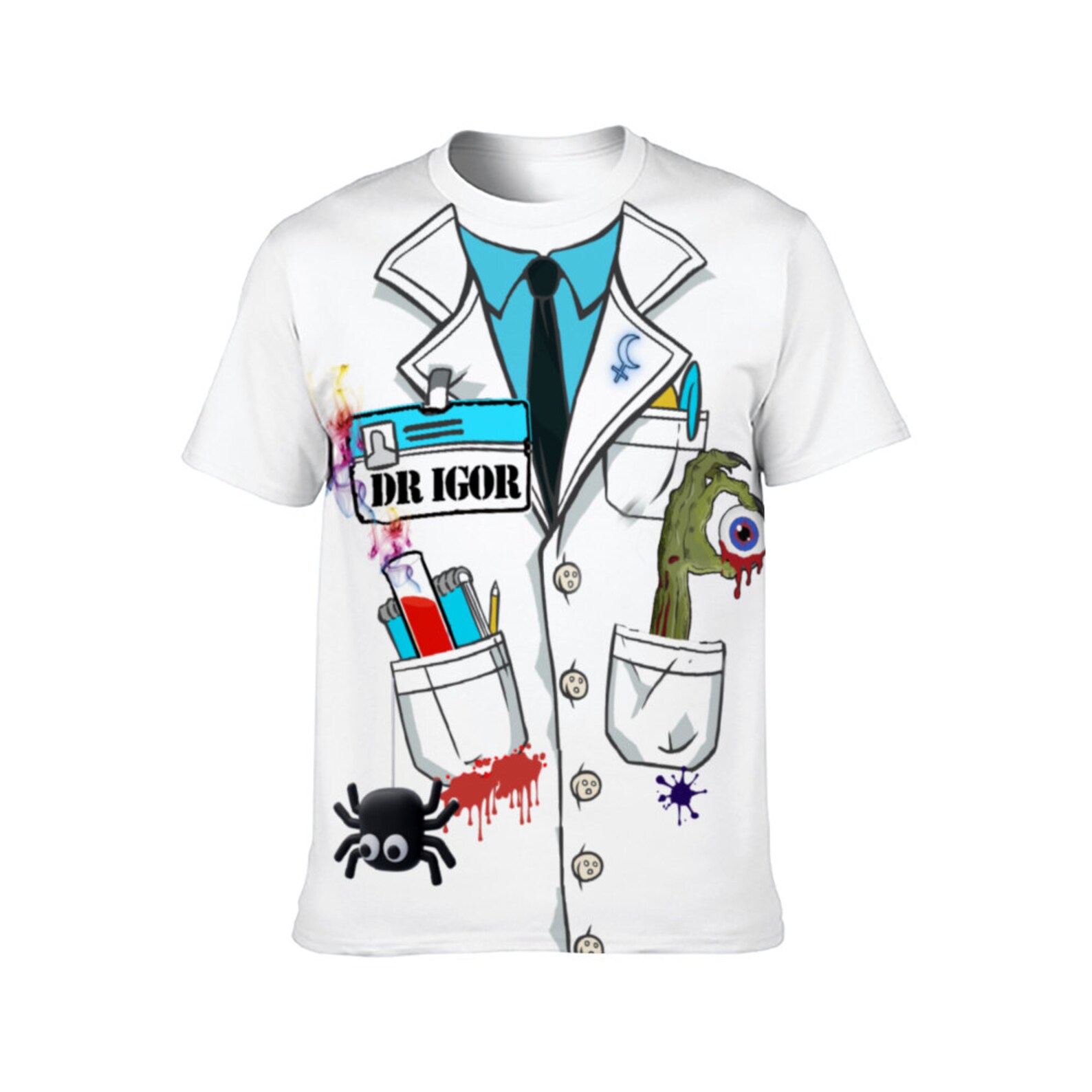 Funny Halloween Mad Scientist Lab Coat T-shirt, Halloween Science ...