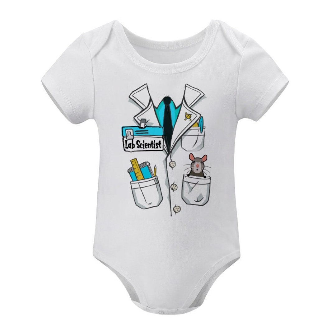 Science Lab Coat Lab Tech Cute Baby's Short-sleeved Romper Jumpsuit for ...