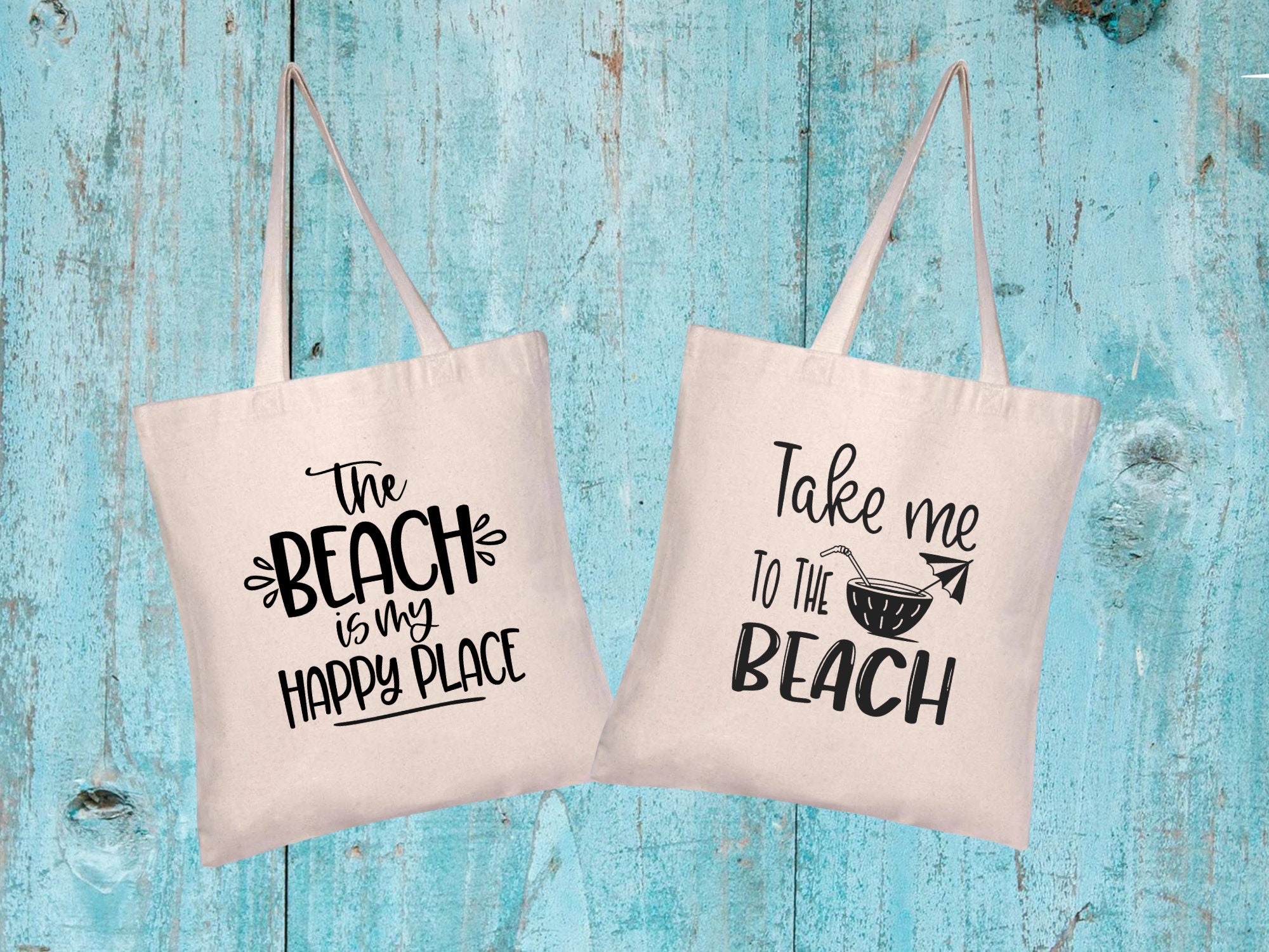 Beach Tote Bag Reusable Bag Beach Quote Beach Bag Canvas Etsy