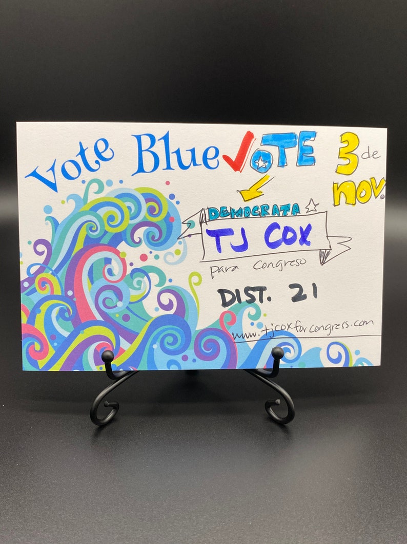 Vote Blue Postcards, Blue Wave Postcard, Postcards to Voters, Fill-in ...