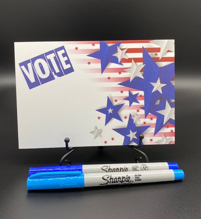 Vote Stars and Stripes, Blue Wave Postcard, Postcards to Voters, Fill ...