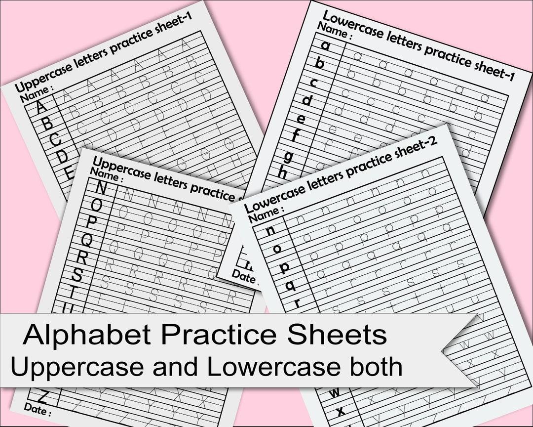 Home School Alphabet Printable, Pre-k Alphabet Practice Sheets ...