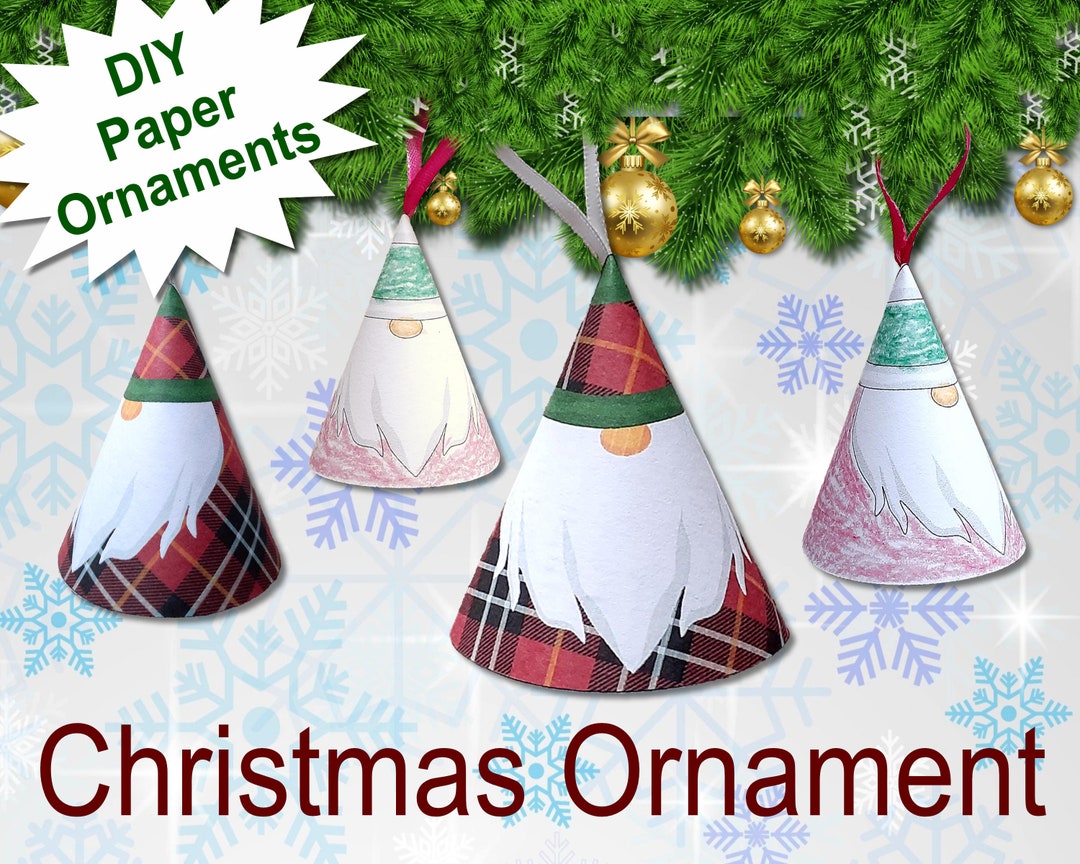 Printable Christmas Ornament, DIY Activity for Kids, Paper Gnome ...
