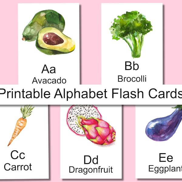 Fruits and Vegetables Alphabet - Etsy