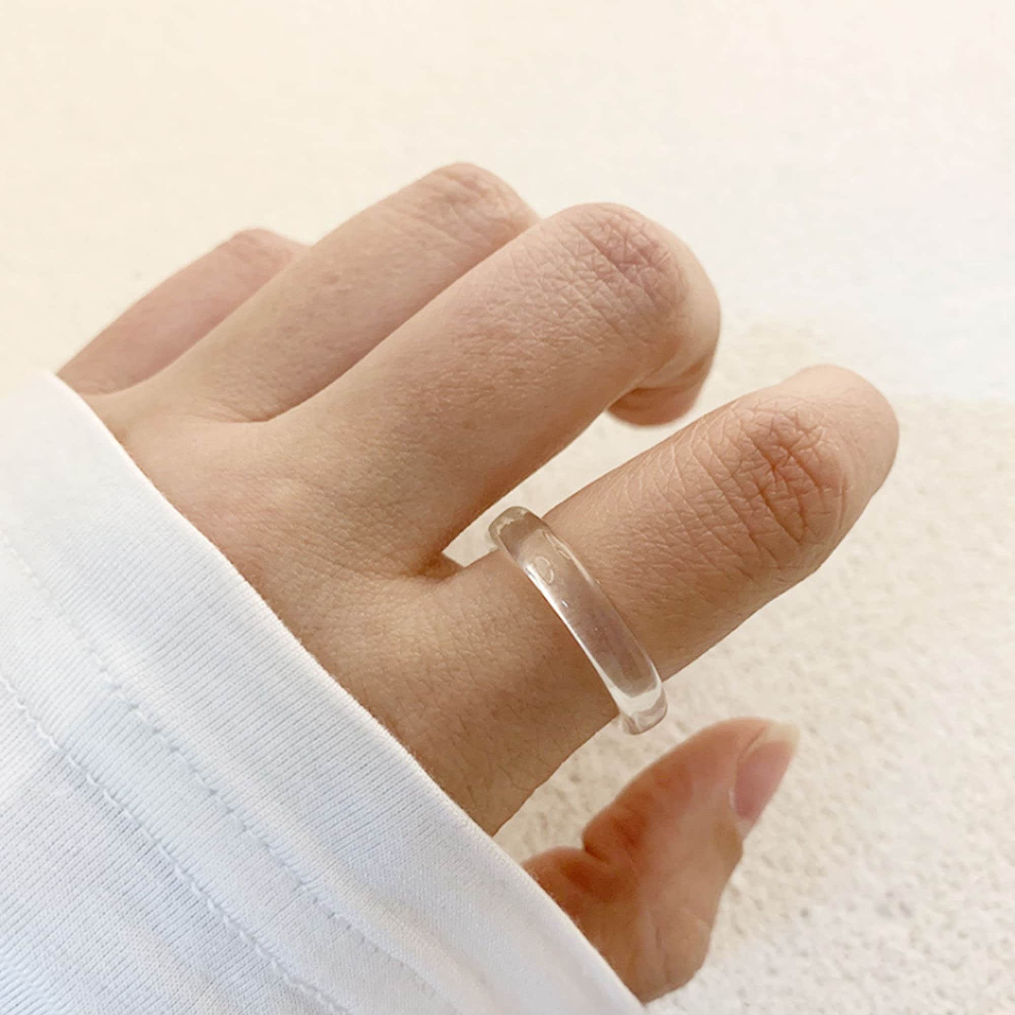 Acrylic rings set 4 pcs ring for Women Korean Ins Net Red - Etsy Polska