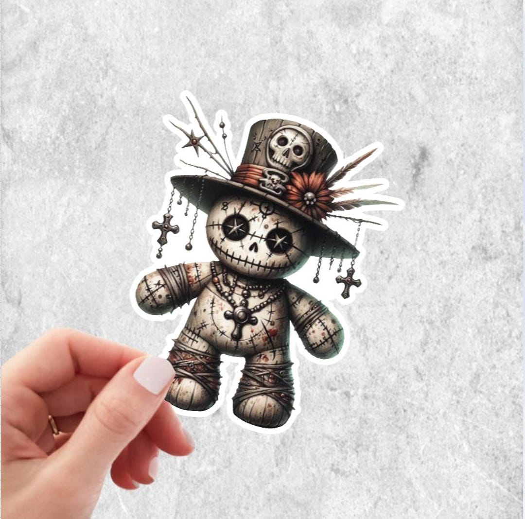 Voodoo Doll Stickers, Gothic Confetti, Water Resistant, Matte or Glossy ...