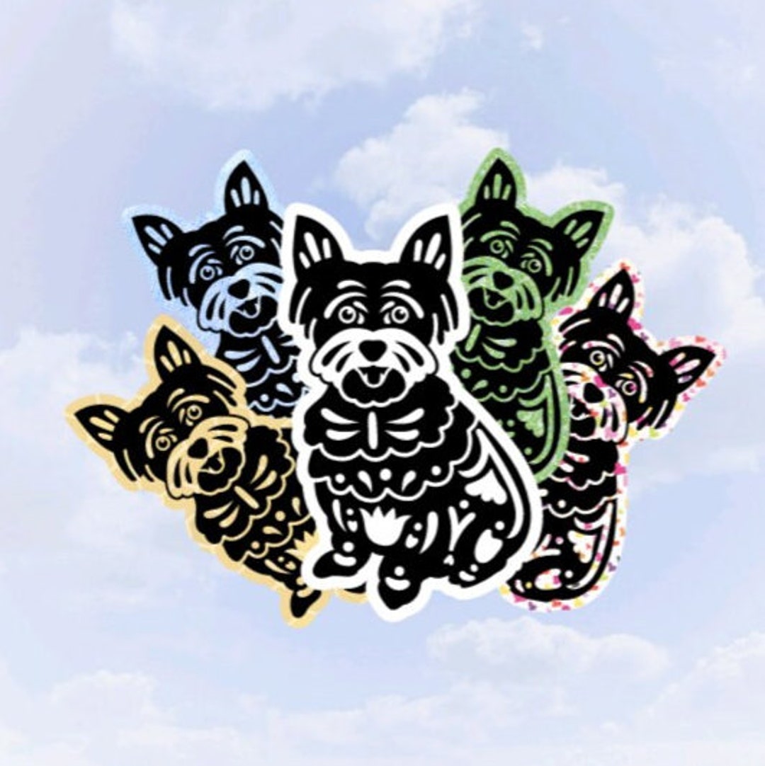 Scotty Dog Alebrije Sticker, Skeleton Scottish Terrier Lover, Best Dog ...