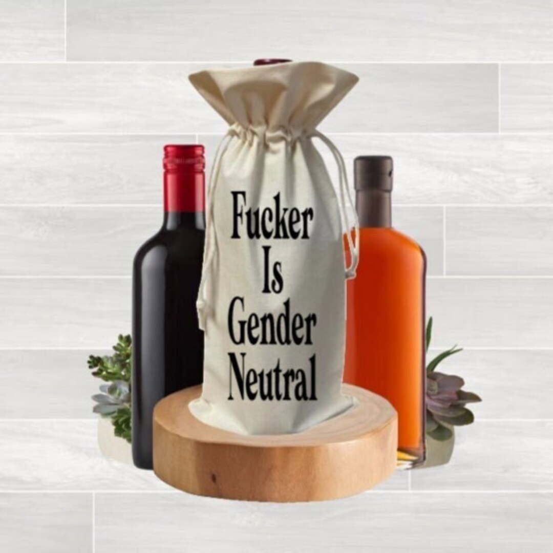 Gender Neutral Wine & Whiskey Bottle Gift Bag, Funny Sarcastic ...