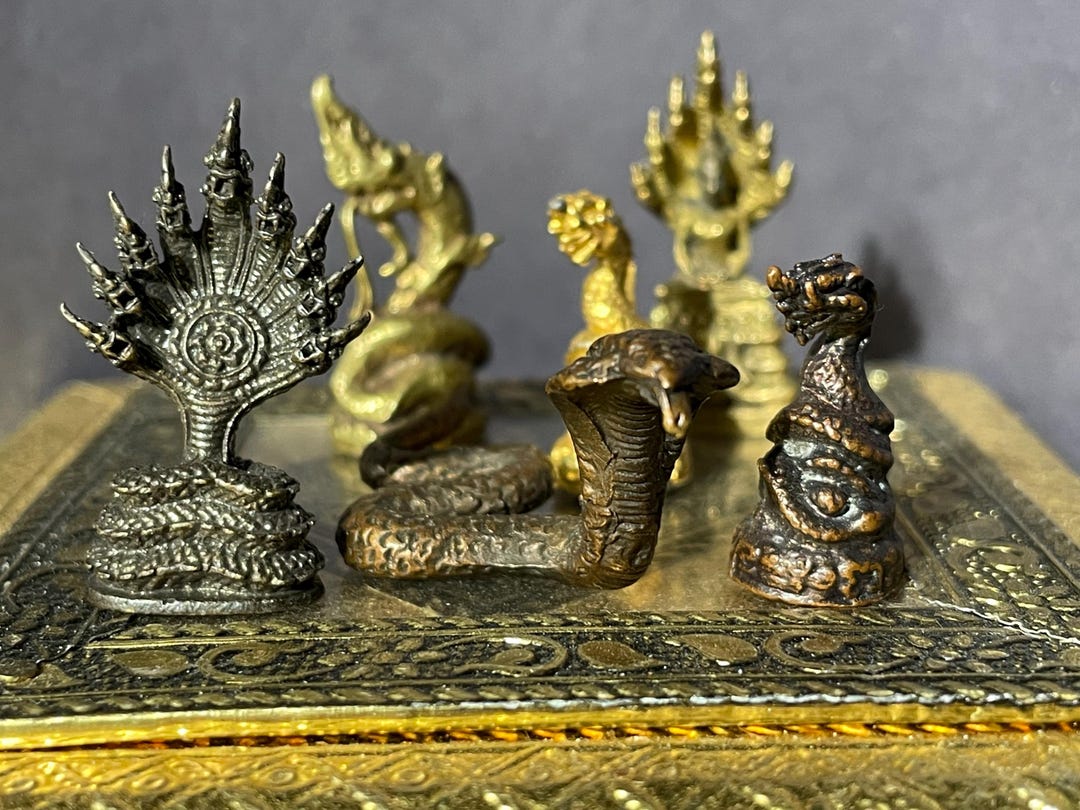 Mini Brass Naga Phayanak Figure Collection Form Thailand - Etsy