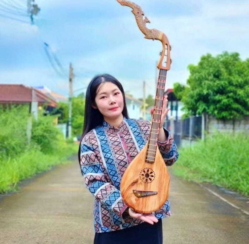 Traditional Isaan Lao Thai Music Instrument Phin Harp Lute Guitar ...