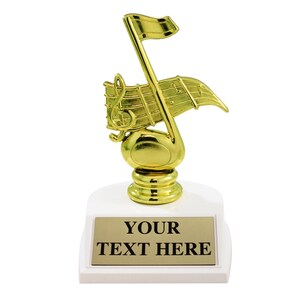 Music Note Trophy With Custom Text | Engraving Music Trophy | Elegant ...