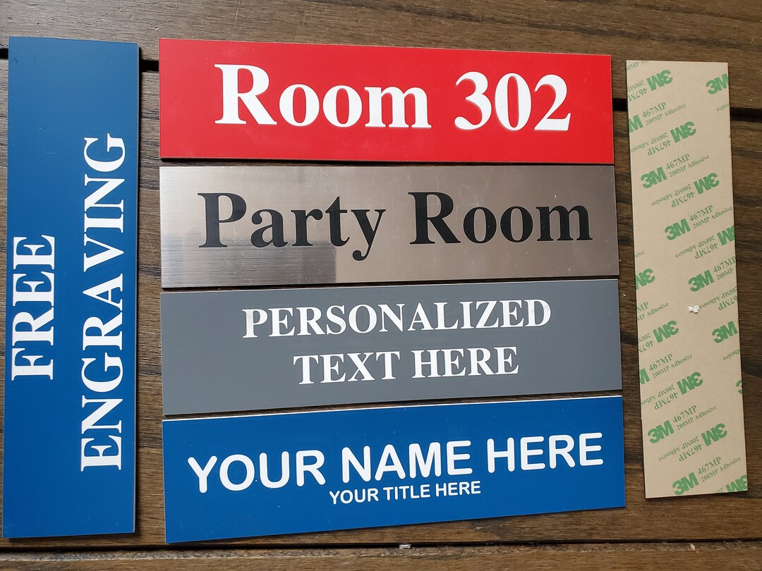 Office Sign, Room Sign, Office Name Plate, Custom Engraved 2x8 Suite ...