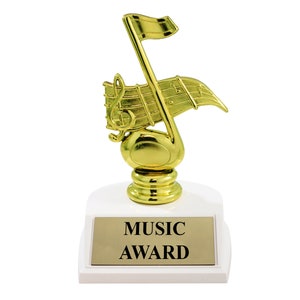 Music Note Trophy With Custom Text Engraving Music Trophy Elegant Music ...