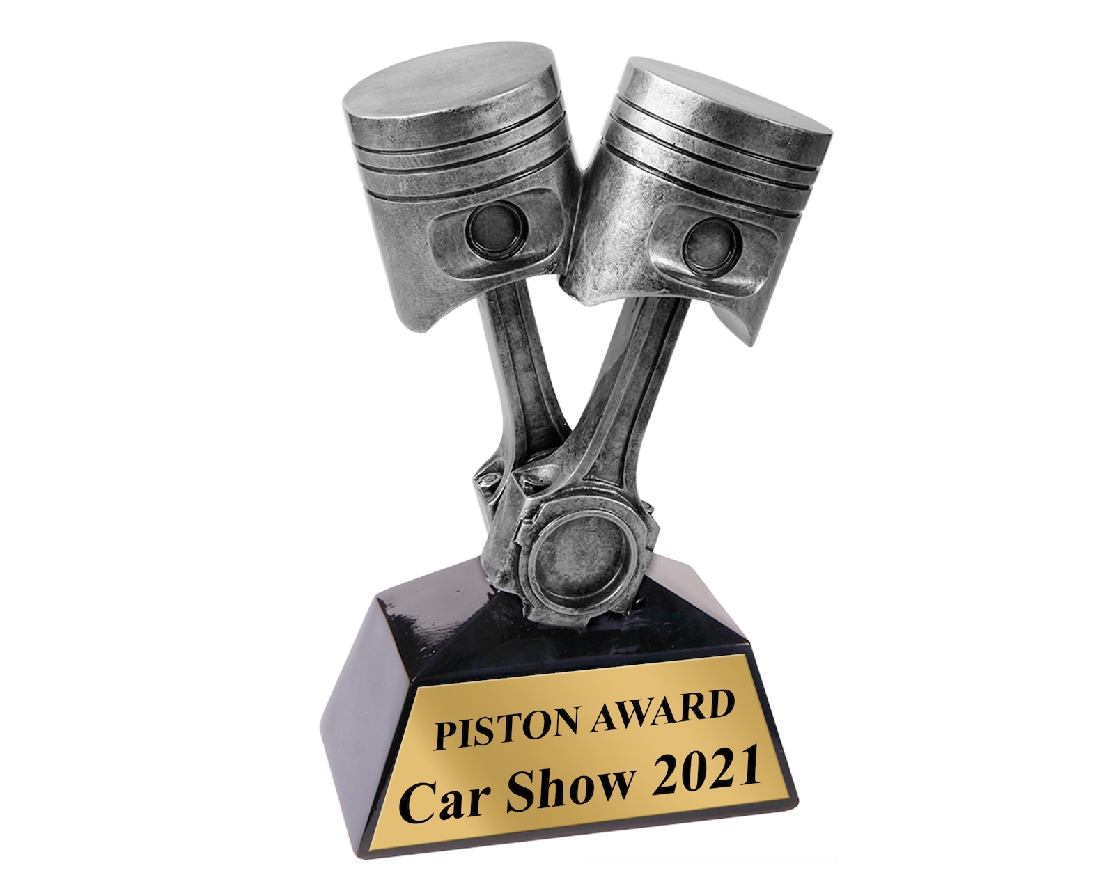Car Show Award Piston Trophy Resin Customized Antique Silver Piston ...