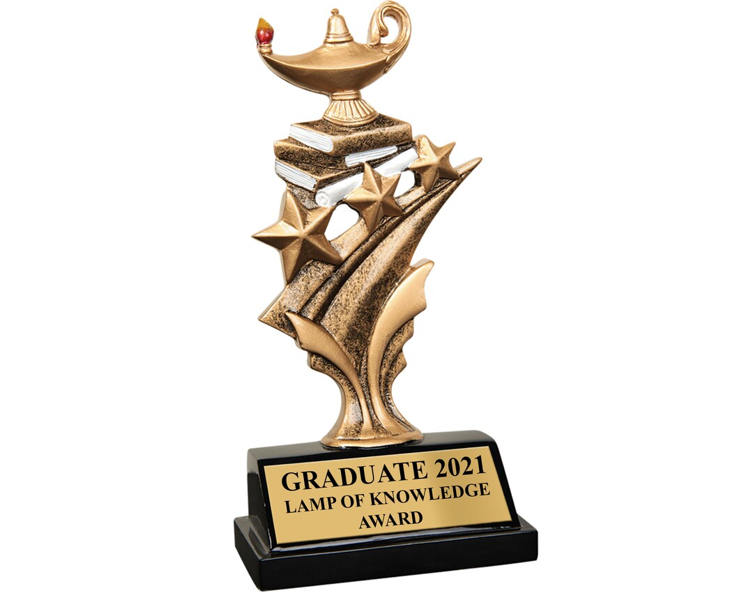 Lamp of Knowledge Resin Award Learning Champion Trophy Customized ...