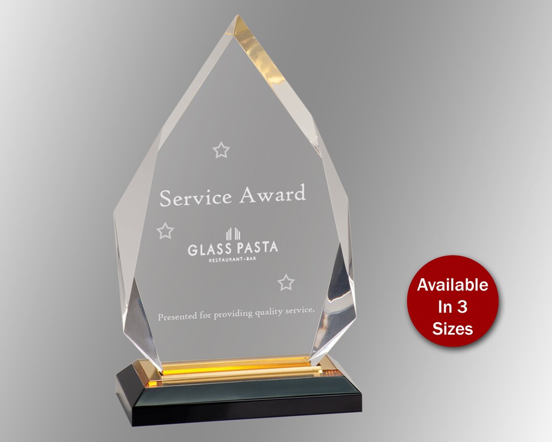 Custom Engraved Acrylic Trophy Engraved Award Plaque Gold Diamond ...