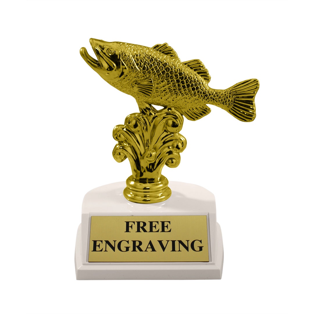 Fisherman Trophy, Engraving on a Gold Plate- Its Free - Etsy
