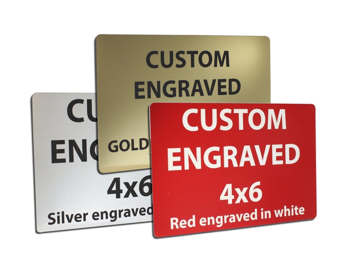 Custom Engraved Plate 4x6 Plates Office Door Name Sign Laser Engraved ...