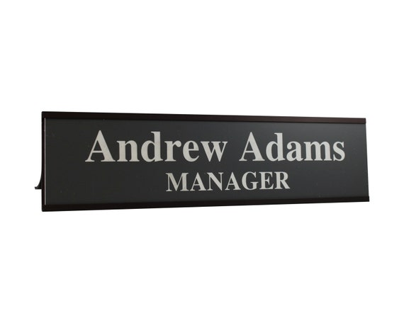 Desk Name Plate Manager Name Plate Personalized Aluminum | Etsy