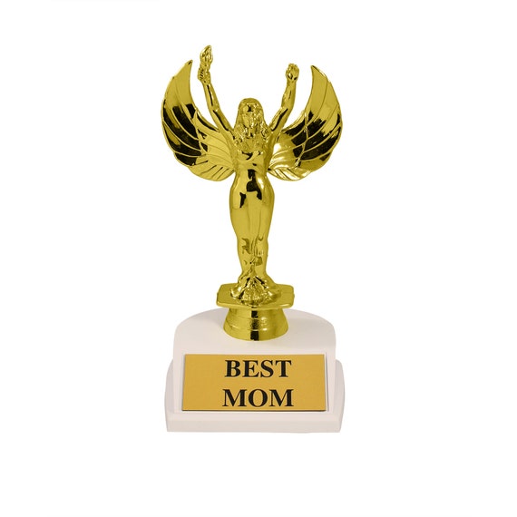 Best Mom Trophy Victory Female Trophy Gold Angel Trophy | Etsy