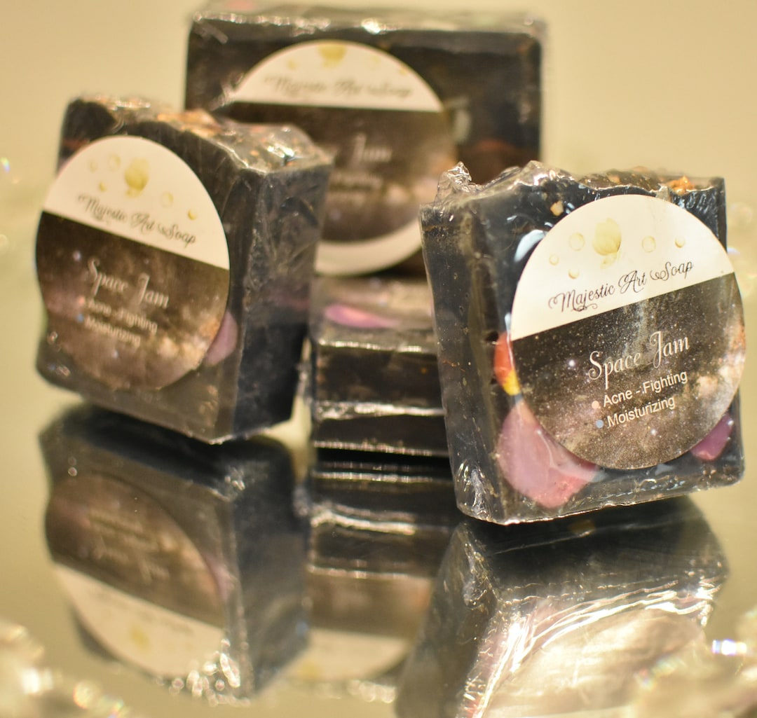 Space Jam Charcoal /bentonite Clay Cold Processed Soap With Tea Tree ...