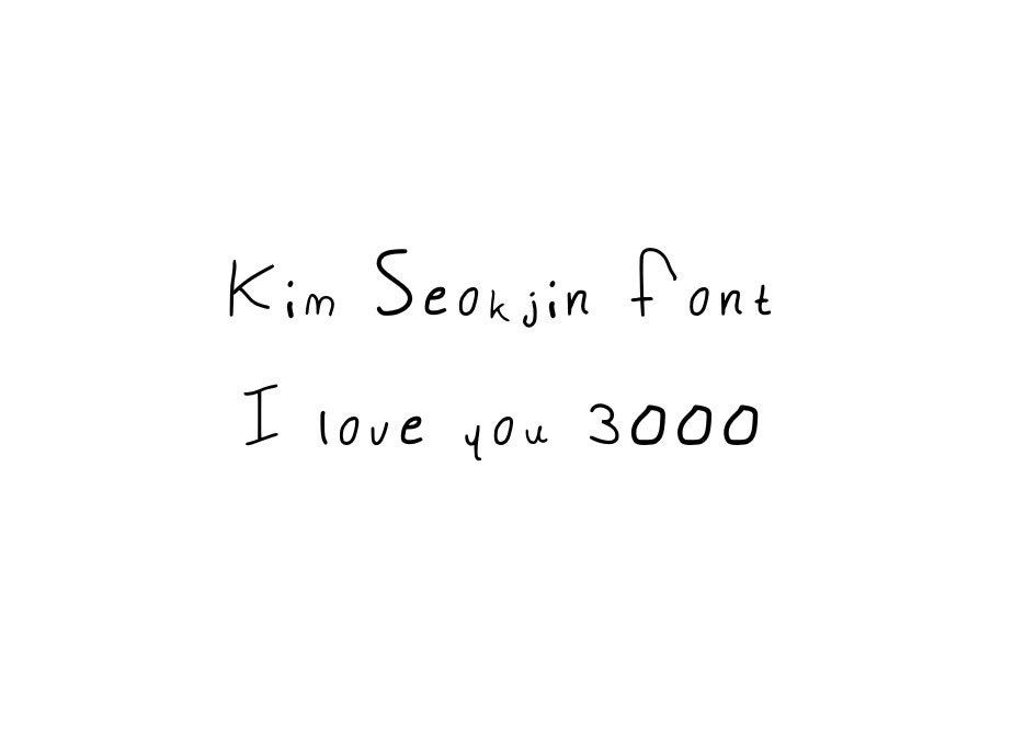 BTS Kim Seokjin Handwriting Font Instant Download - Etsy