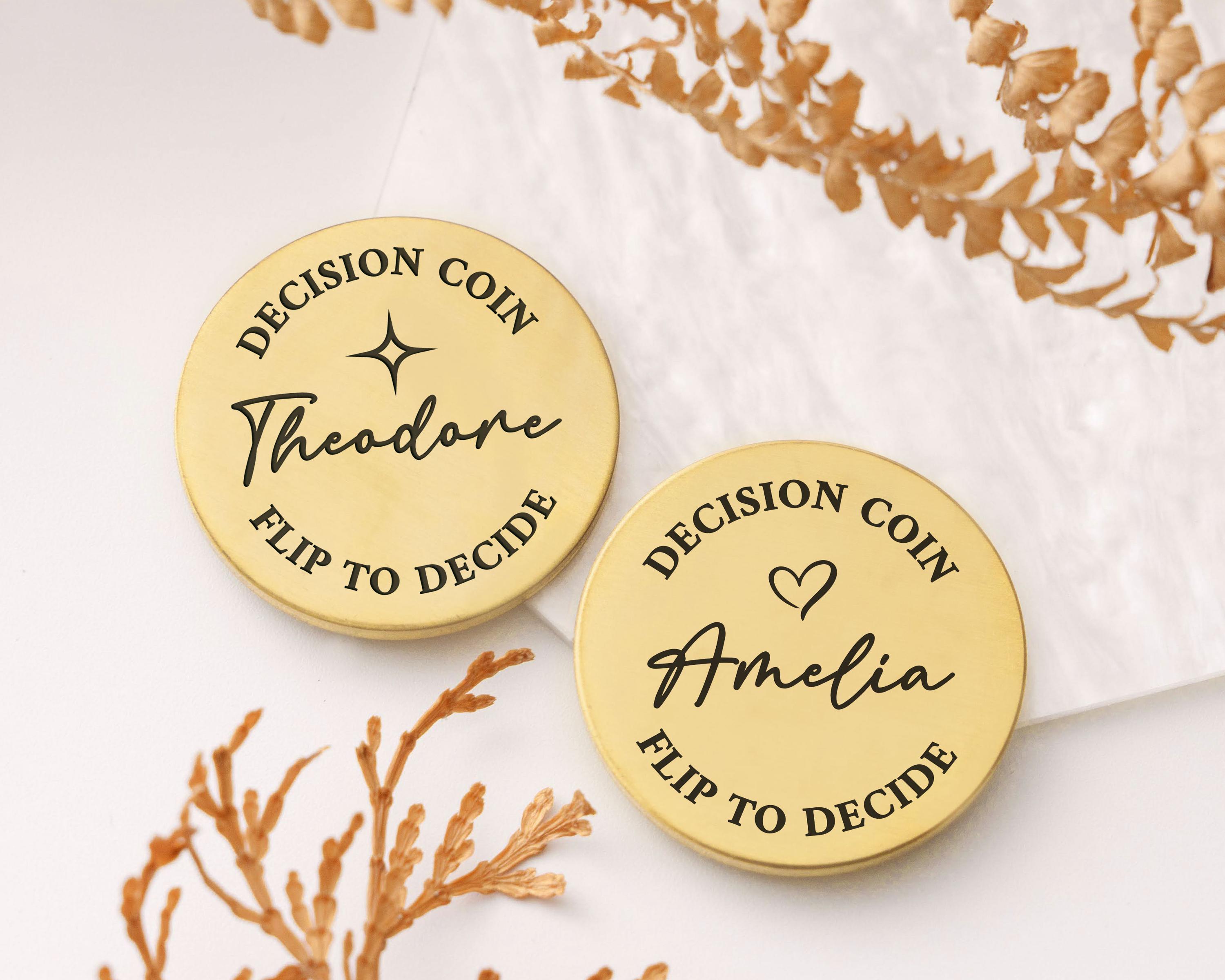 Custom Decision Coin, Couples Flip Game Coin, Personalized Engraved ...