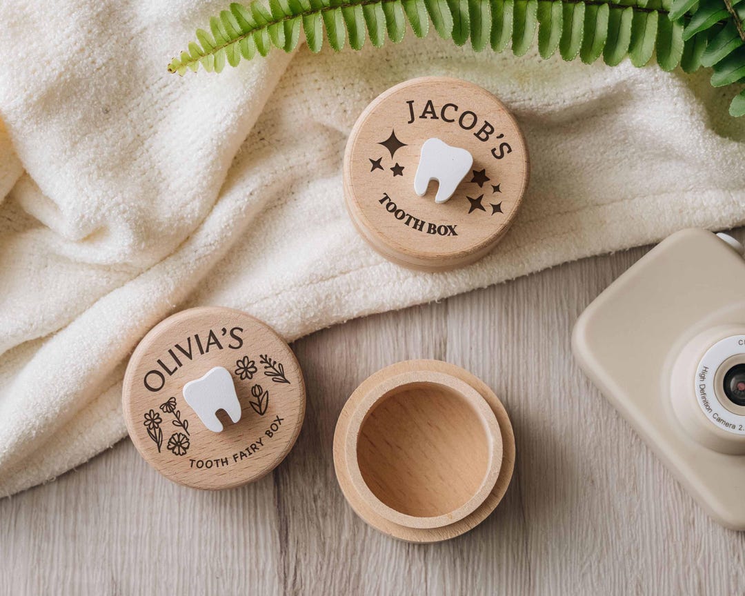 Personalized Baby Gifts Tooth Fairy Box, Custom Wooden Toothbox Baby ...