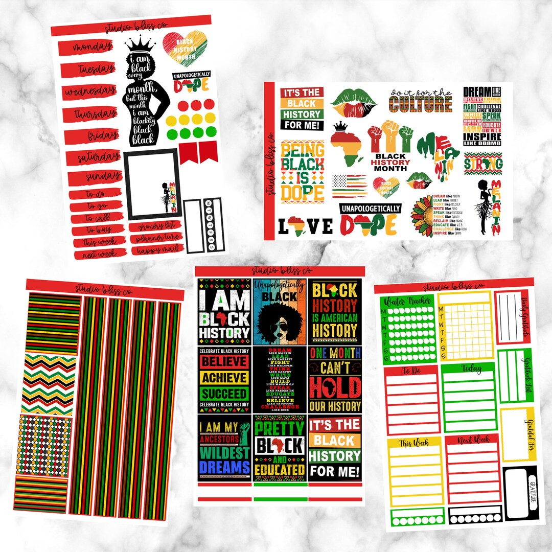 Planner Sticker Kit - Unapologetically Black History Sticker Kit - Etsy