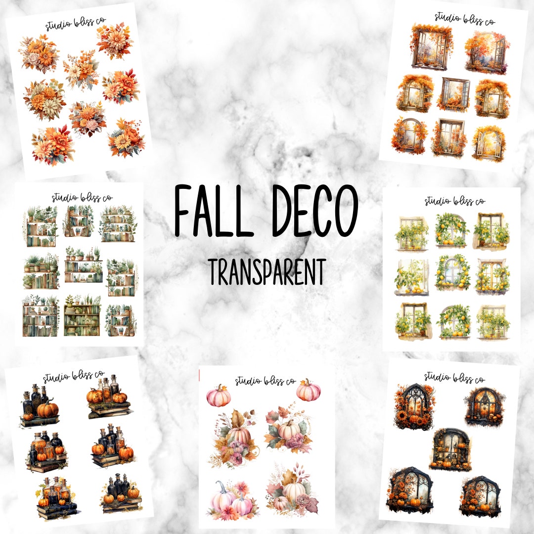 Transparent Planner Stickers, Decorative Stickers, Fall Deco, Fall ...