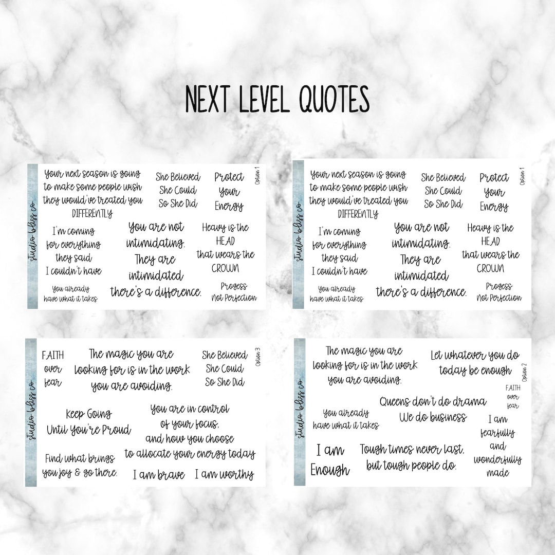Planner Stickers | Next Level Inspirational Quotes - Etsy