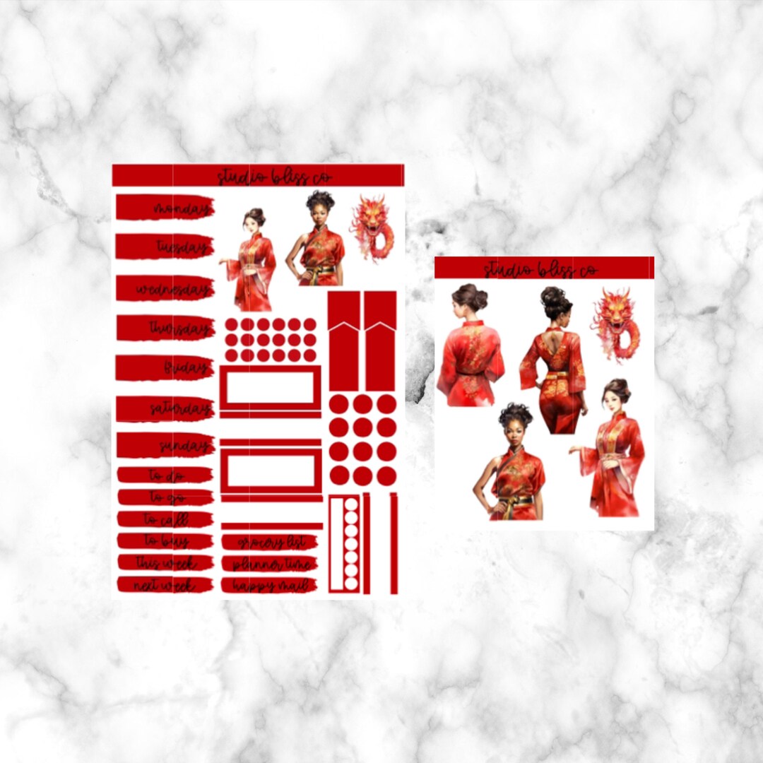 Planner Stickers, Weekly Mini Kit, Doll Stickers, Lunar Awakening - Etsy